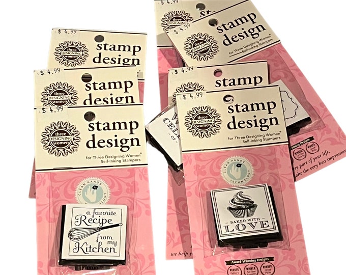 Three Designing Women Stamp Set, 7 Design Stamps, 1 Ink Cartridge ...