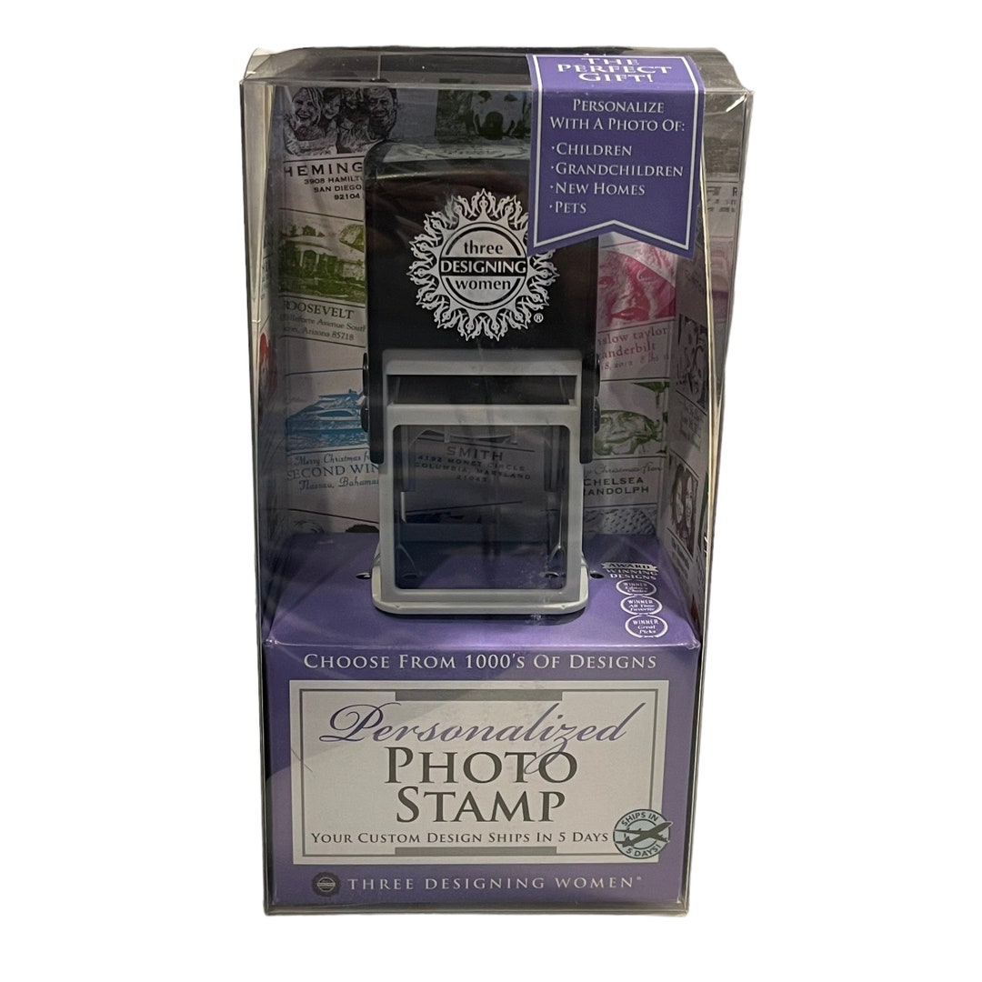 Three Designing Women Personalized Photo Stamp, Stamper, Black Ink ...