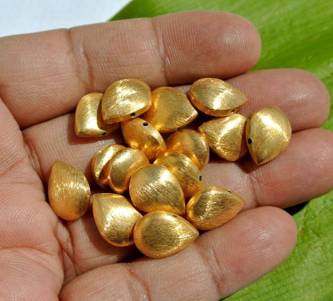 10Pcs Gold Plated Pear Shaped Metal Beads High Quality Gold | Etsy