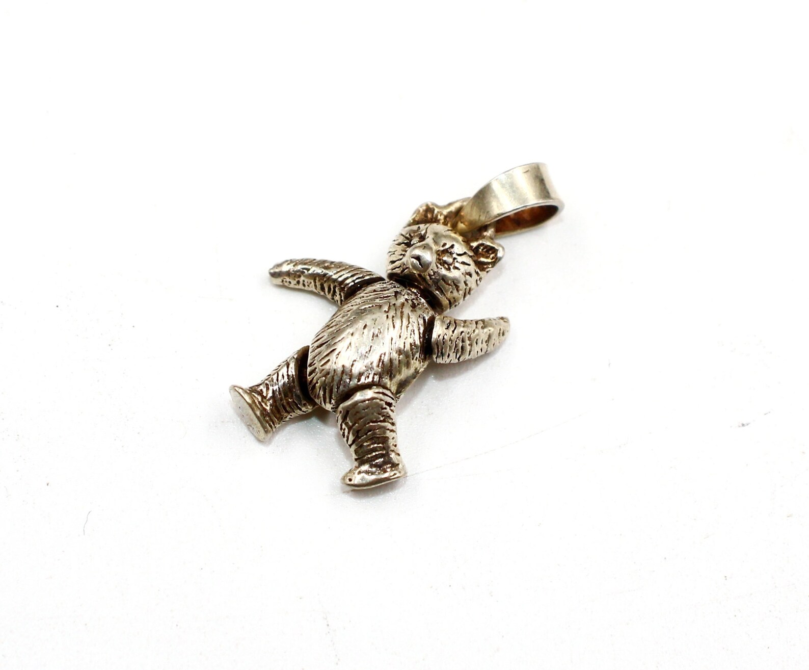 925 Sterling Silver Movable Teddy Bear Charm Pendentif | Etsy