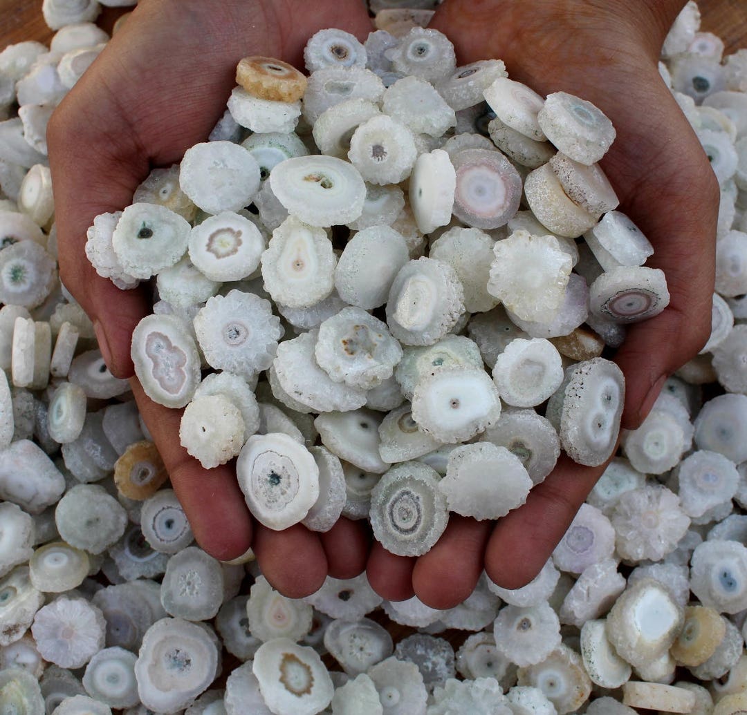 10 Pcs Natural White Solar Quartz Stalactite Slices - DIY Jewelry ...