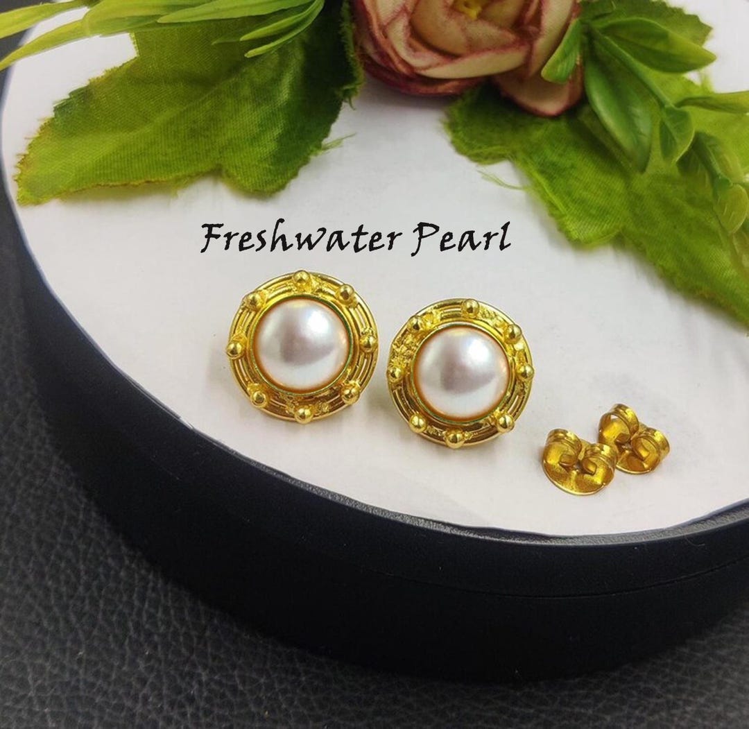 Freshwater Pearl Multi Quartz Designer Round Ear-post Pendant Connector ...
