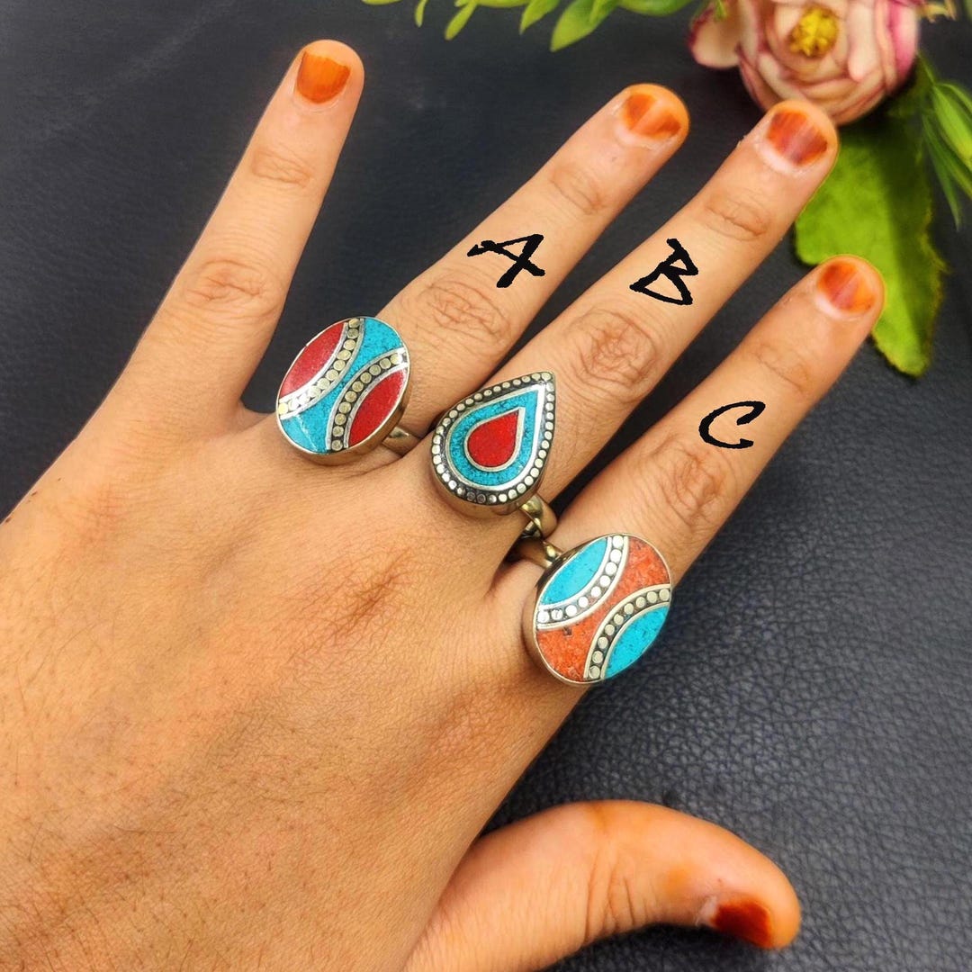 Tibetan Silver Ring Handmade Tribal Fusion Nepali Ring Ethnic Tribal ...