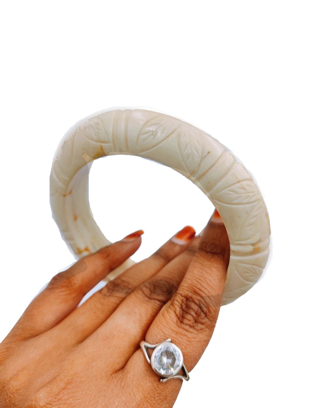 Ethically Sourced Buffalo Bone Carved Bangle | Large Bone Carved Bangle ...