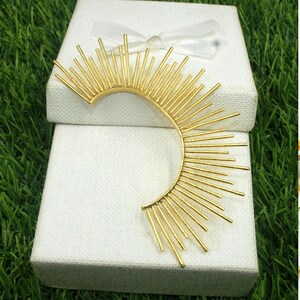 Rising Sun Ear Cuff | 22kt Gold, Silver, Black Rhodium & Rose Gold ...