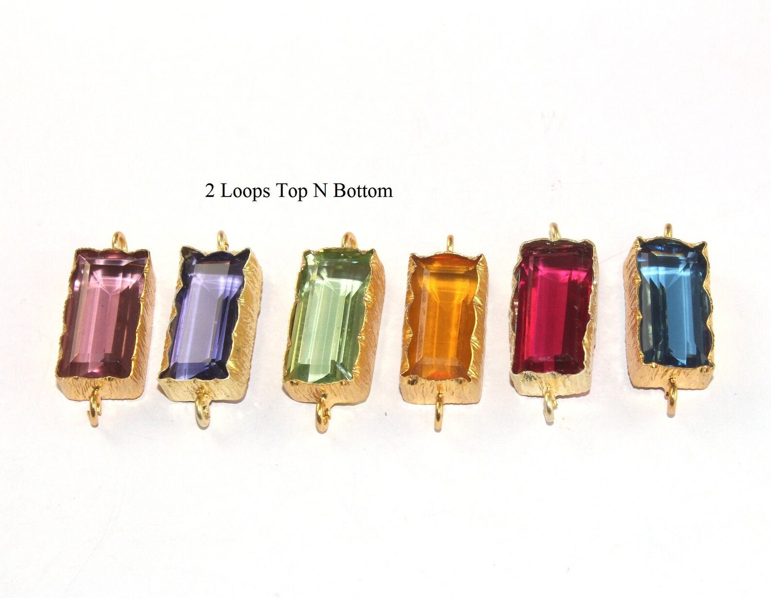 20x10mm Bezel Set Multi Color Quartz Rectangle Shaped - Etsy