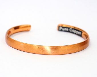 Pure Copper Bracelet Minimalistic Cuff Bracelet - Etsy