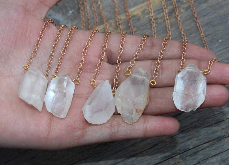 Raw Clear Quartz Necklace / Clear Quartz Jewelry / Healing - Etsy