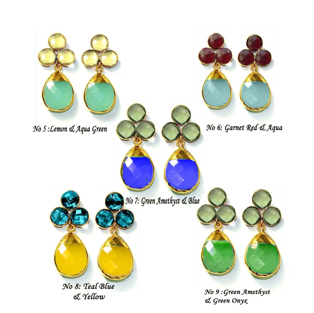 1.65 Bezel Set Multi Color Quartz Coin & 22kt Gold Electroplated ...