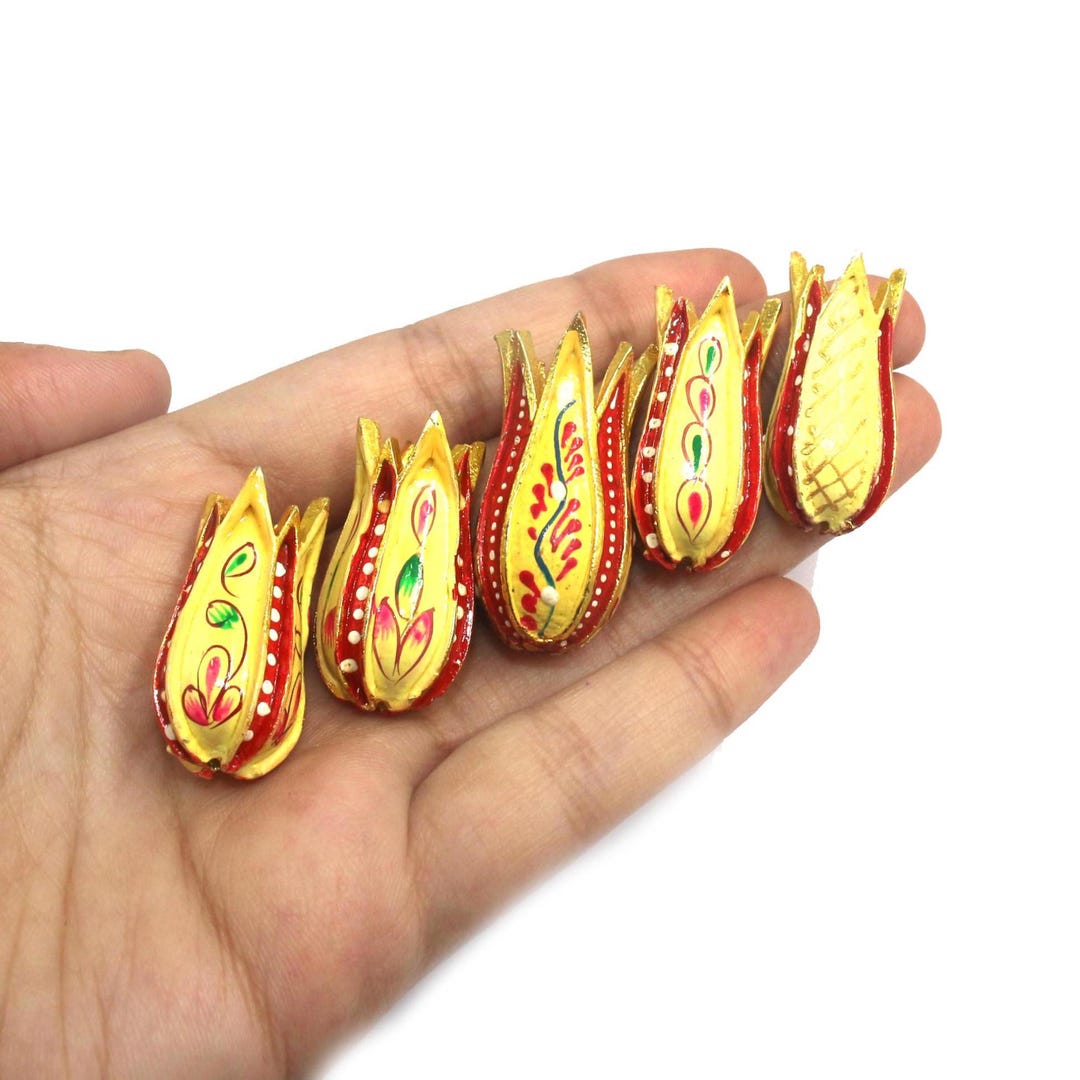 1pc Hand Painted Multi Color Tulip Metal Beads 32x15mm-36x19mm Enamel ...
