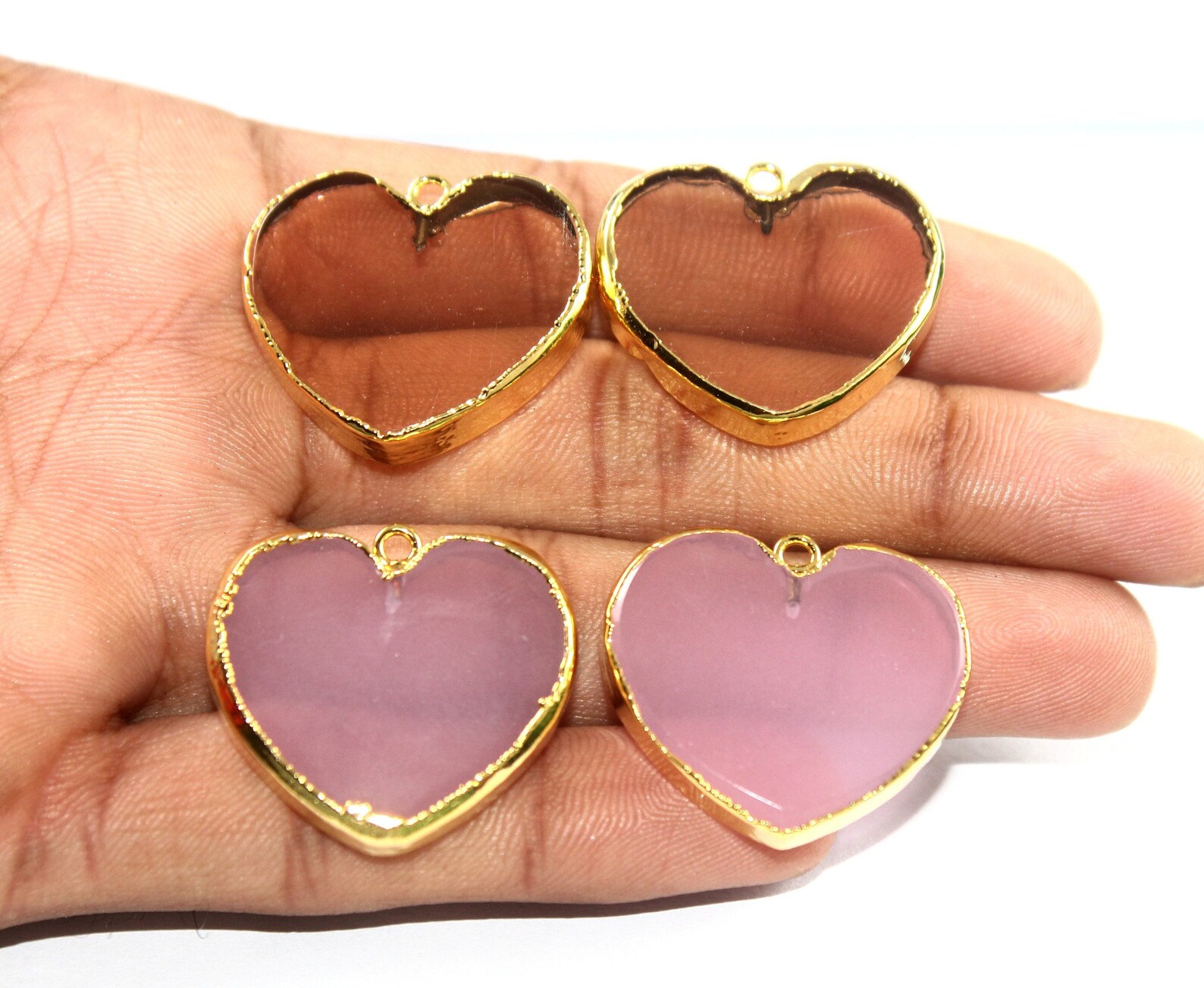 25x27mm 24kt Gold Electroplated Edge Multi Color Gemstone - Etsy