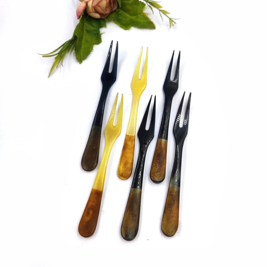 5" Ethically Sourced Buffalo Horn Fork Handcrafted Rustic Horn Fork ...