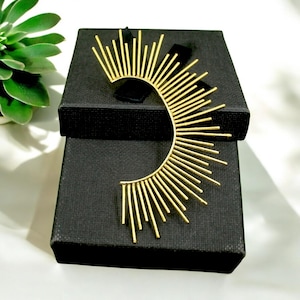 Rising Sun Ear Cuff | 22kt Gold, Silver, Black Rhodium & Rose Gold ...