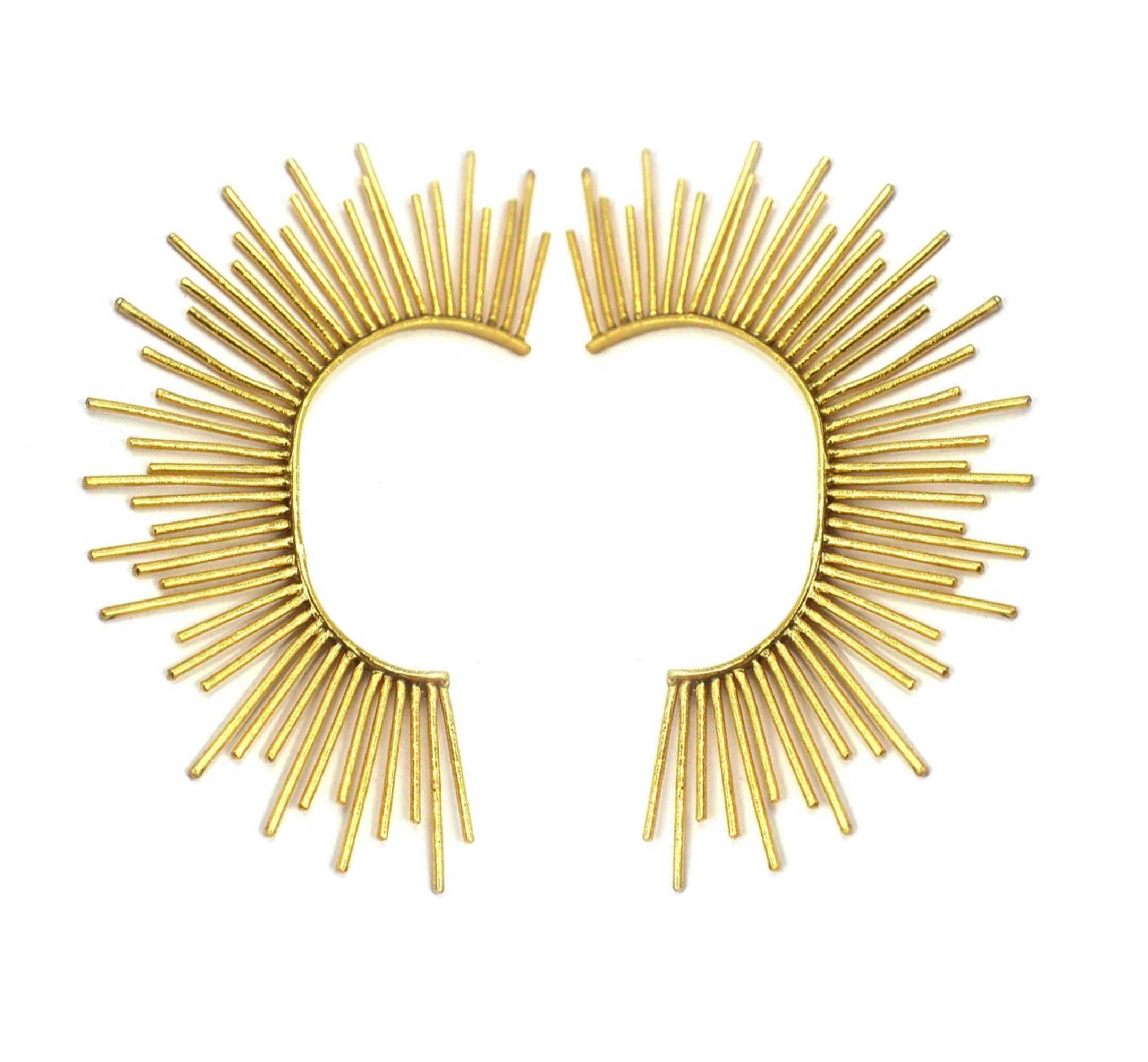 Rising Sun Ear Cuff | 22kt Gold, Silver, Black Rhodium & Rose Gold ...