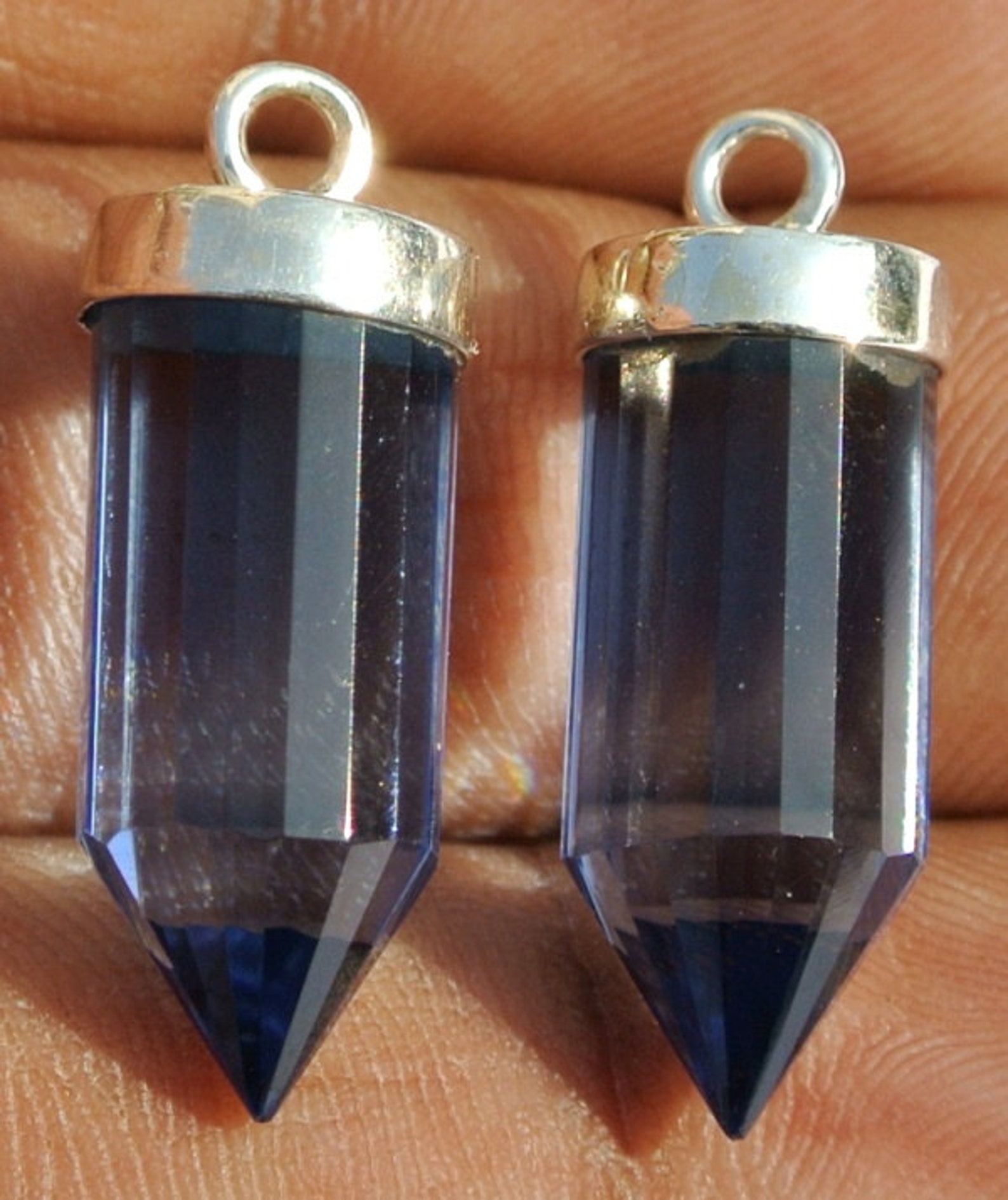 Silver Plated AAA Kyanite Blue Quartz Faceted Pencil Pendant | Etsy