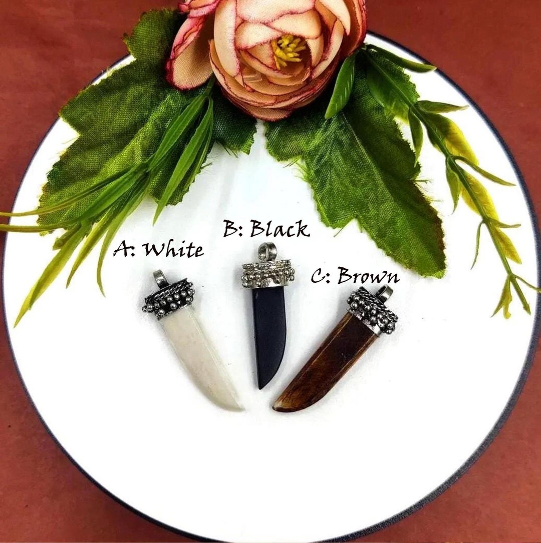Engraved Buffalo Bone Tooth Pendant | Antiquated Boho Amulet, 40mm - Etsy