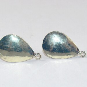 1 Pair Gold & Silver Plated Stud Ear Post / Pear and Triangle Shape Ear ...