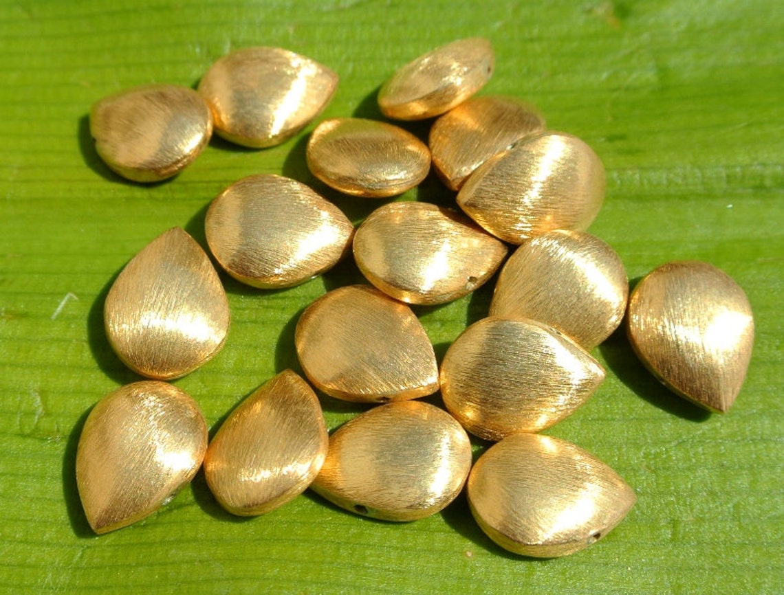 10Pcs Gold Plated Pear Shaped Metal Beads High Quality Gold | Etsy