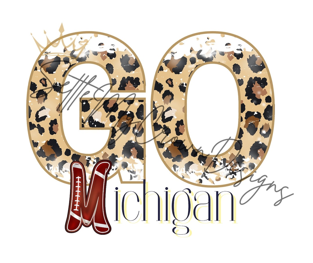 Go Michigan Blue and Yellow Football Instant DIGITAL DOWNLOAD PNG - Etsy