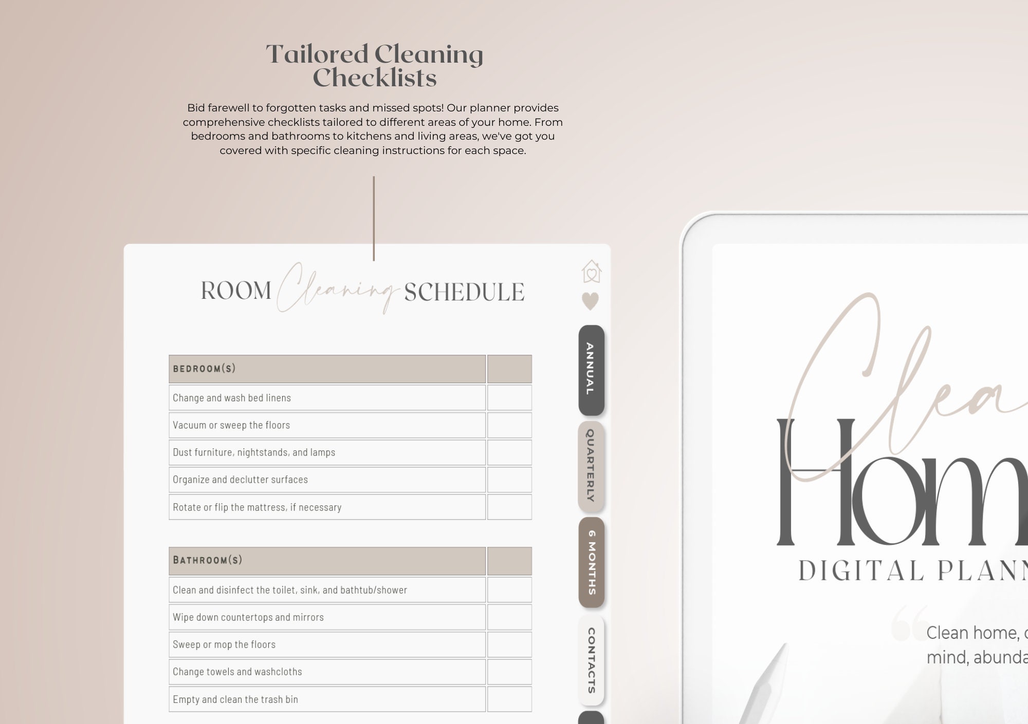 2024 Digital Planner Checklist Cleaning Daily, Weekly & Monthly ...