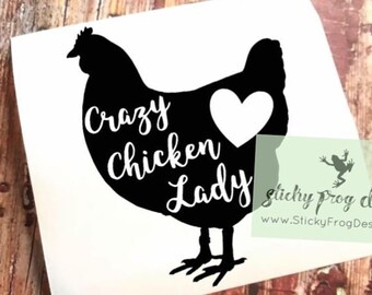 Crazy Chicken Lady Decal - Etsy