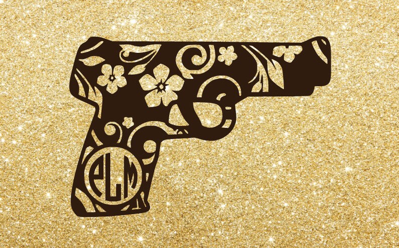 Gun Monogram Decal Pistol Monogram Decal Firearm Monogram - Etsy