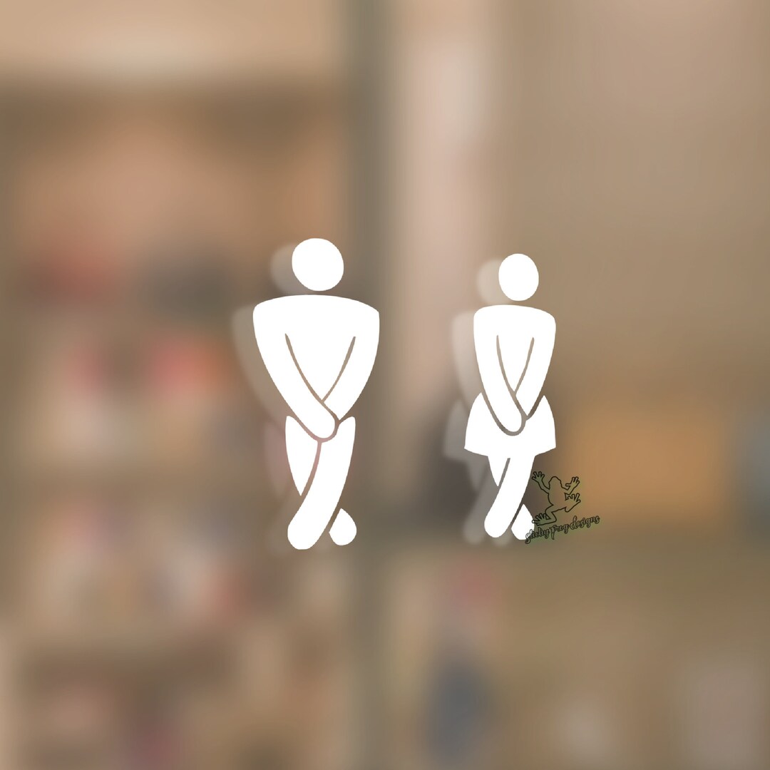 Bathroom Door Sign Decal Vinyl Restroom Sticker for Store Restroom ...