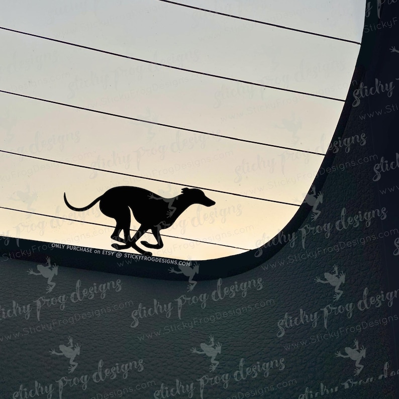 Greyhound Vinyl Decal - Running Greyhound Car Window Sticker ...