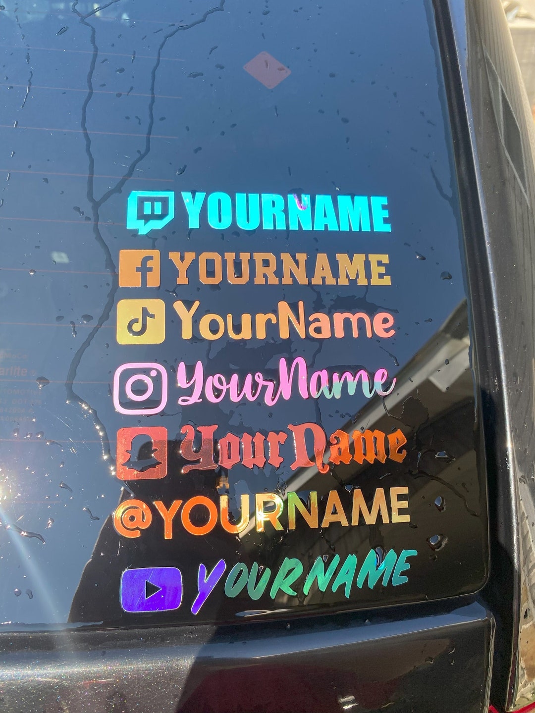 Social Media Username Decal for Cars, Tumblers, and More - Personalized ...
