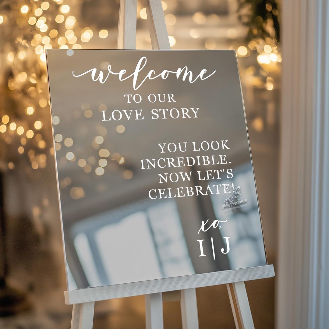 Personalized Wedding Decal - Wedding Mirror Sticker - Elegant Custom ...