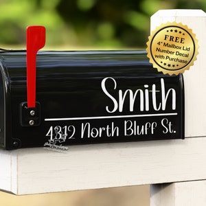 Mailbox Decal Personalized With Last Name & Address Choose Your Size ...