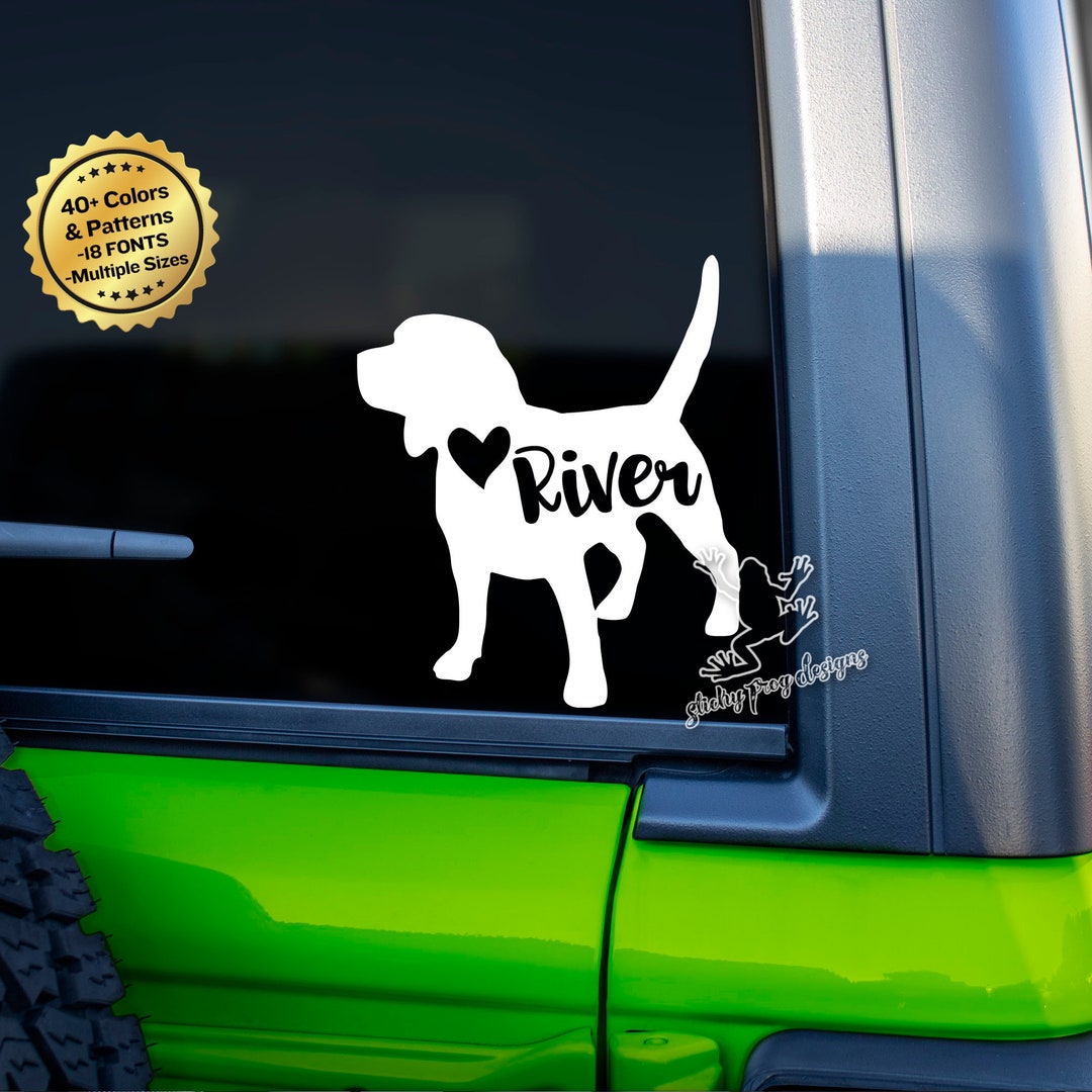 Personalized Beagle Decal for Car, Tumbler, or Laptop - Custom Beagle ...