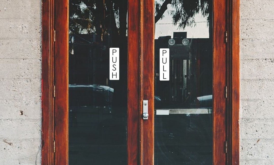 Push Pull Door Decal - SET OF 1 or 2 - Weatherproof Vinyl Sticker ...