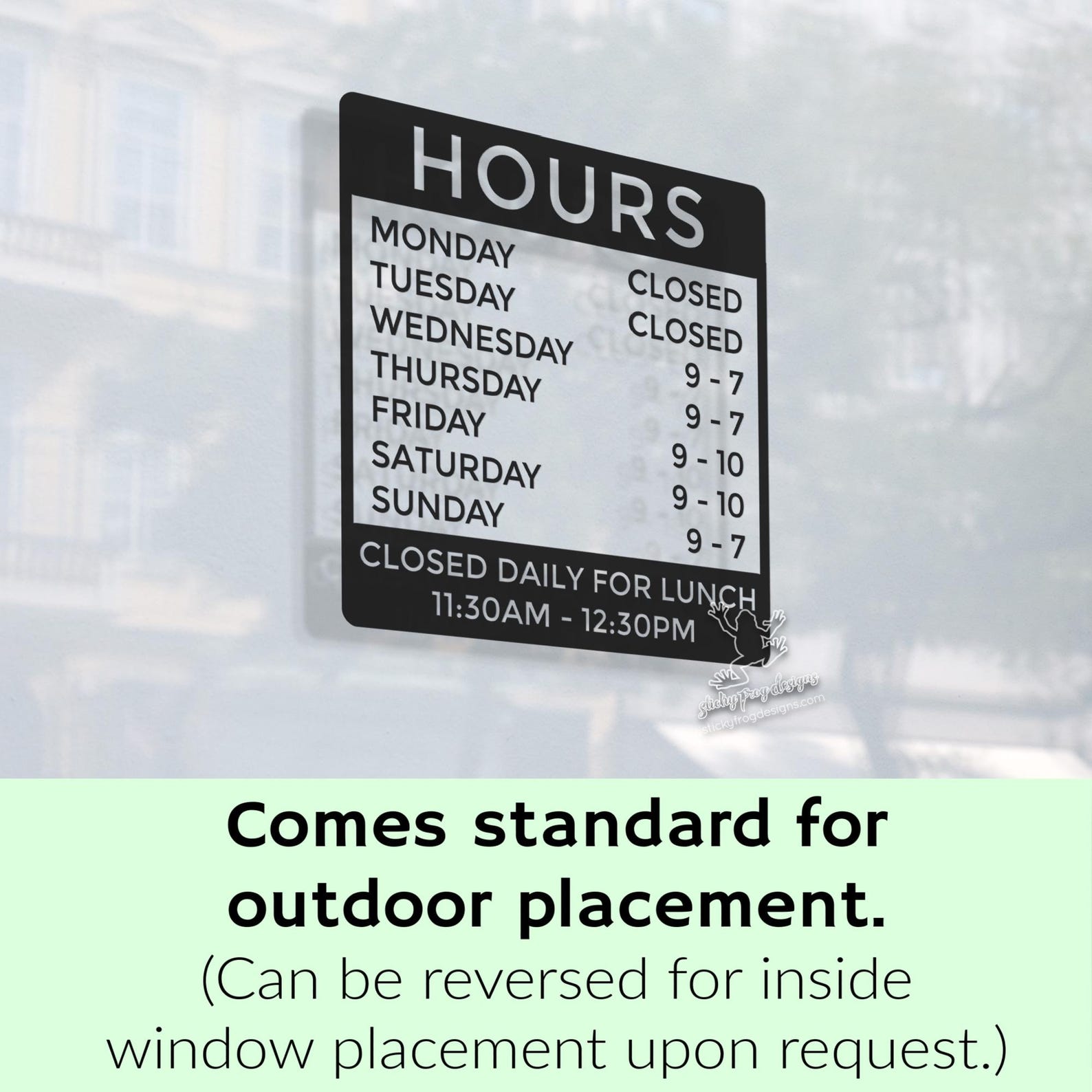 Office Hours Decal - Personalized Store Hour Signage - Custom Open ...