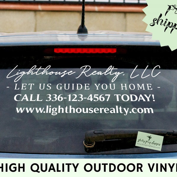 Personalized Car Decal for Business - Etsy