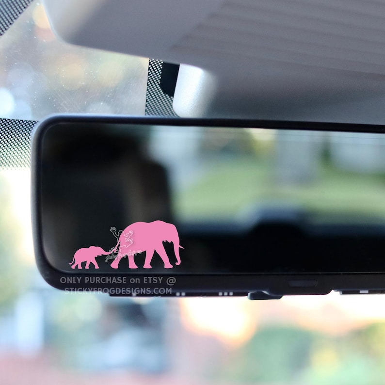 Elephant Decal – Elephant Vinyl Sticker – Mother & Baby Elephant ...