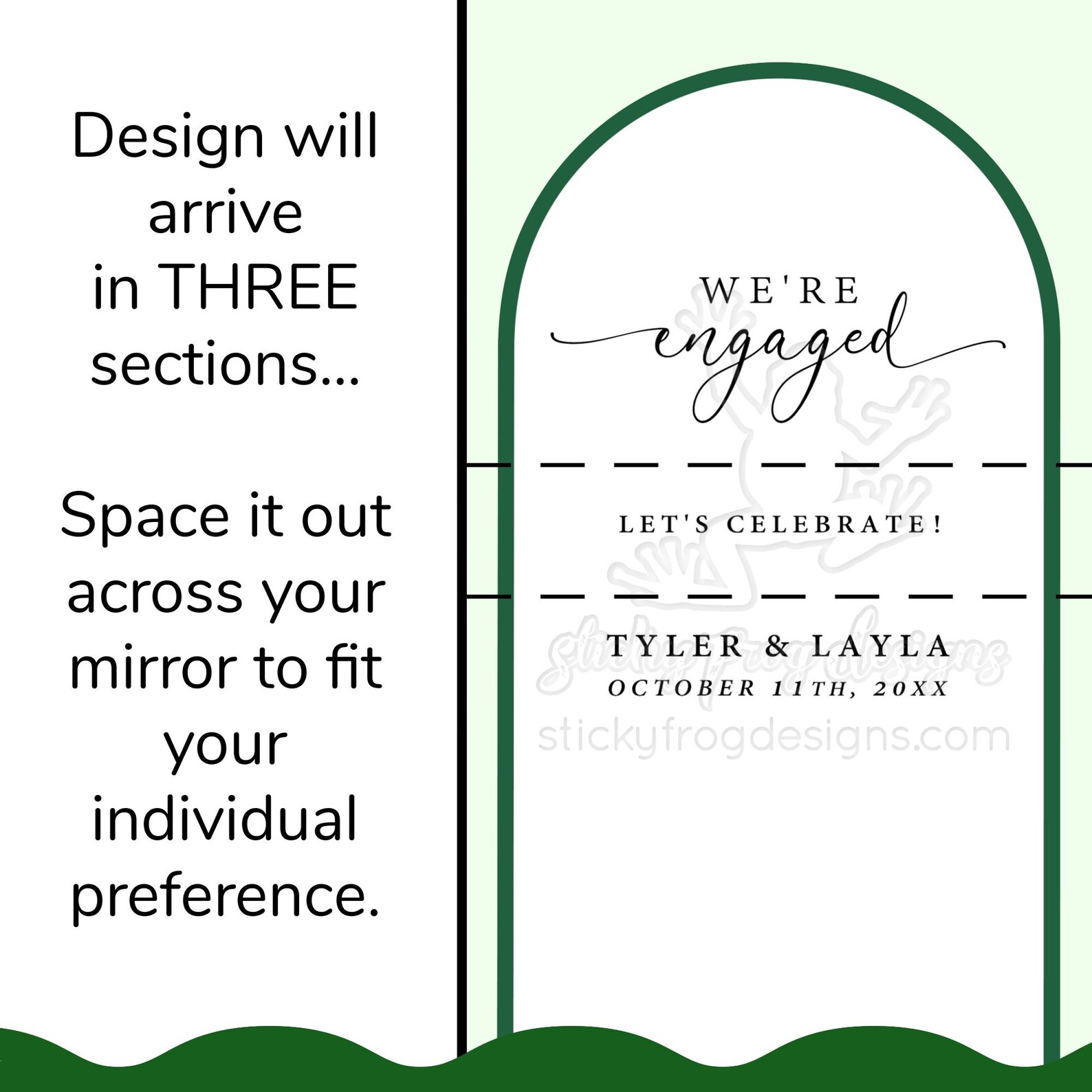 We’re Engaged Mirror Decal - Engagement Party Welcome Sign for Mirror ...