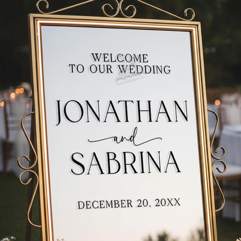 Welcome to Our Wedding Sign - Vinyl Wedding Mirror Sticker - Custom ...