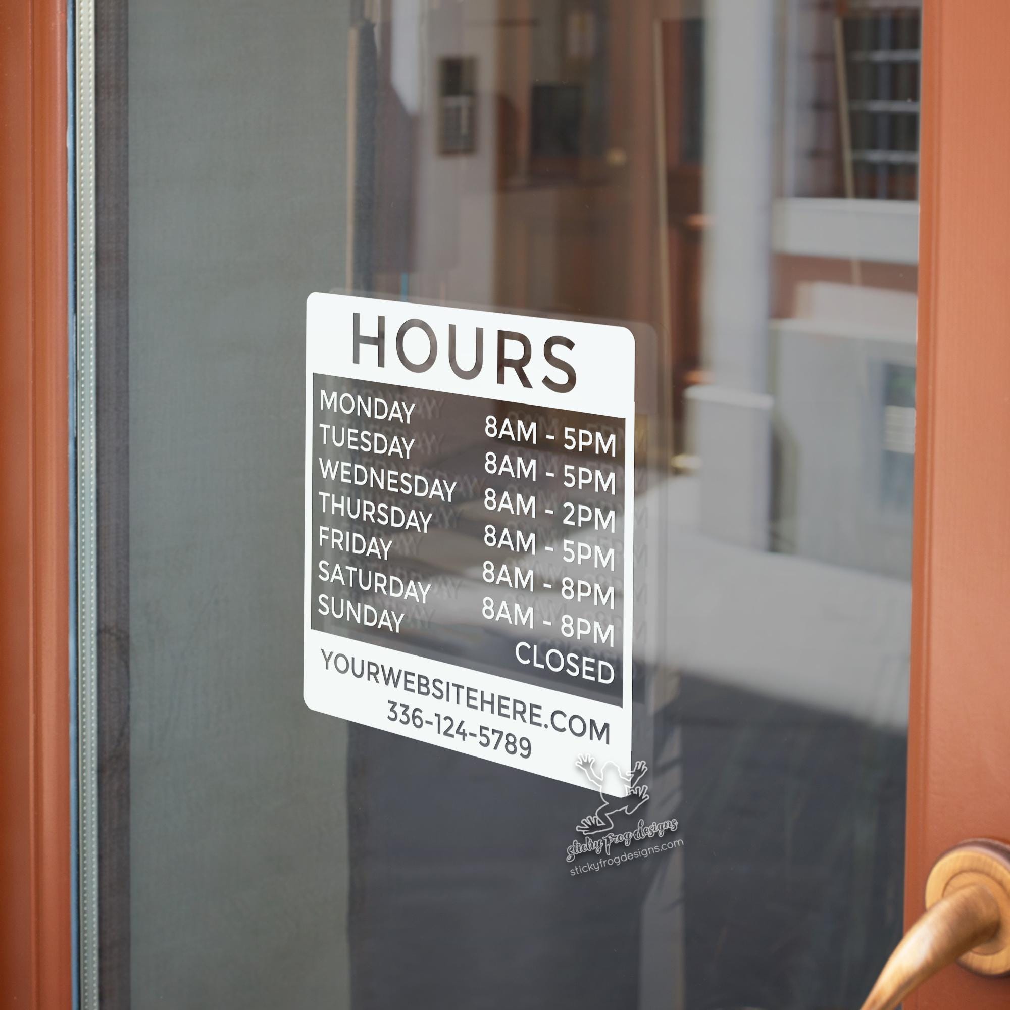 Office Hours Decal - Personalized Store Hour Signage - Custom Open ...