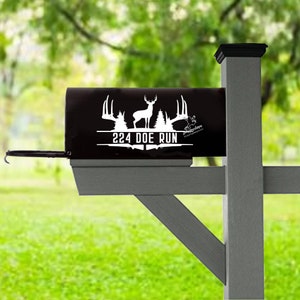 Personalized Deer Mailbox Decal - Custom Hunting Lodge Address Sticker ...