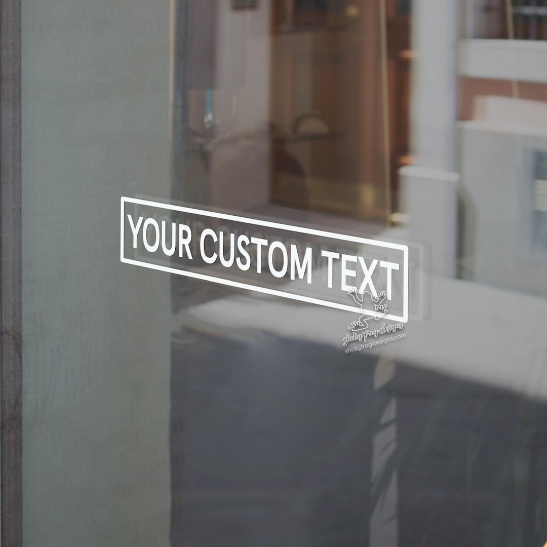 Custom Business Decal - Personalized Text Vinyl Sticker for Storefront ...