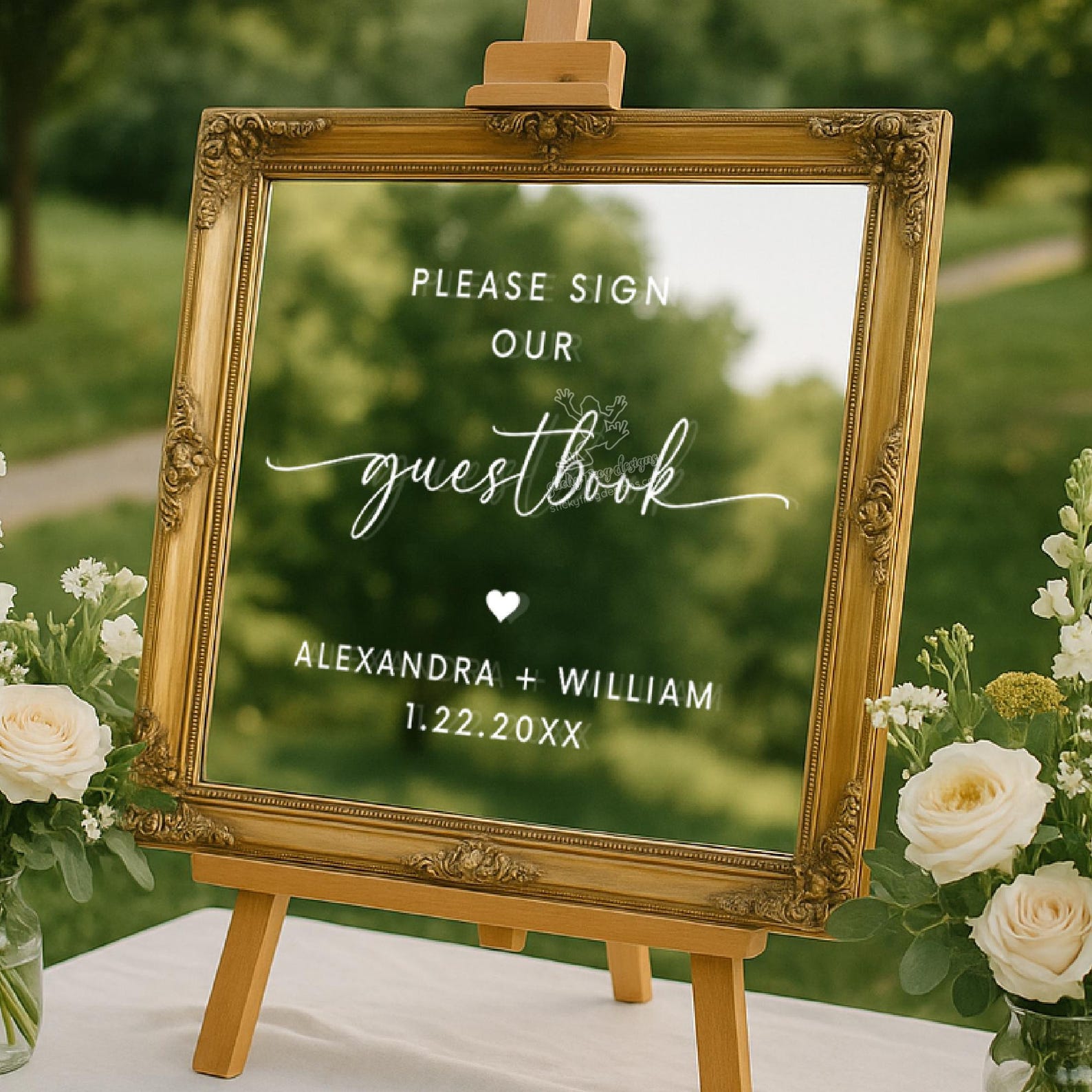 Please Sign Our Guestbook Decal - Wedding Mirror Decal - Guestbook ...