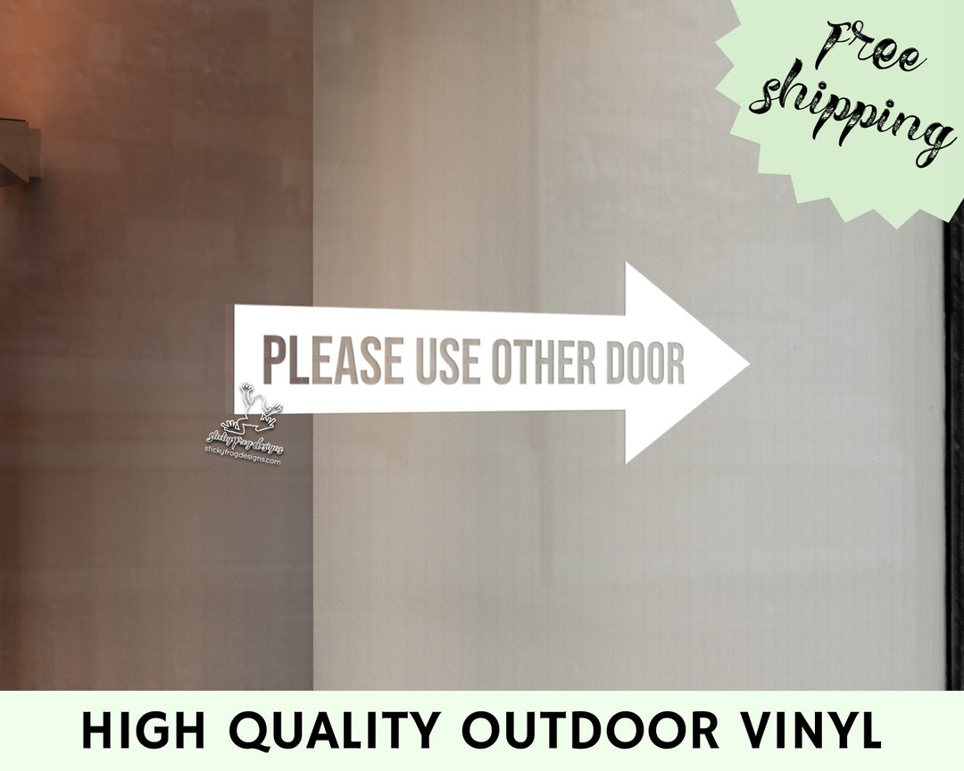 Please Use Other Door Decal Directional Vinyl Sticker Entryway Signage ...