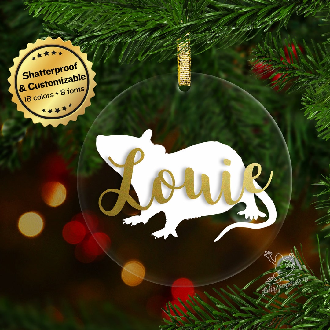 Personalized Rat Ornament - Custom Rat Christmas Tree Decor - Gift for ...
