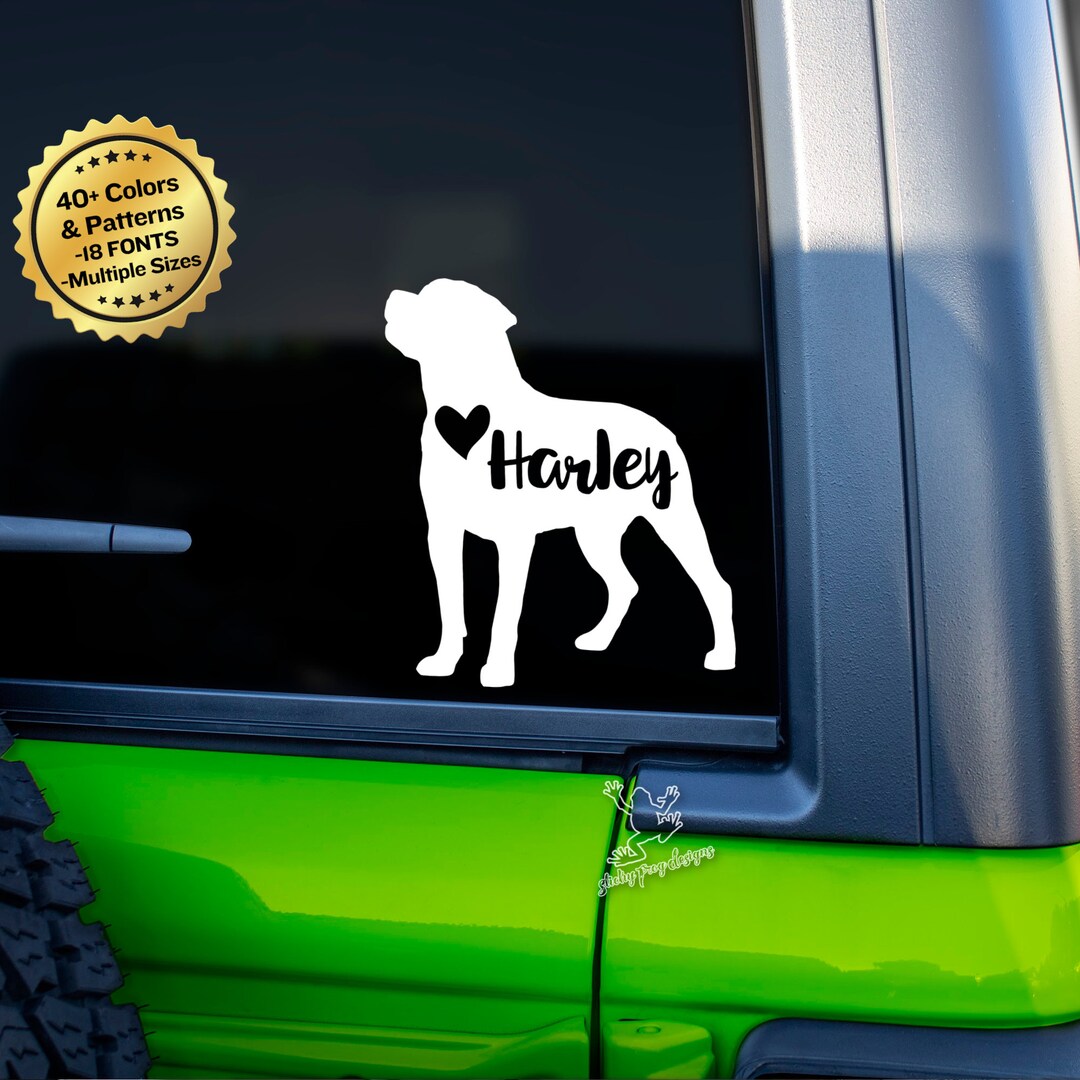 Rottweiler Name Decal for Cars, Tumblers, Laptops and More ...