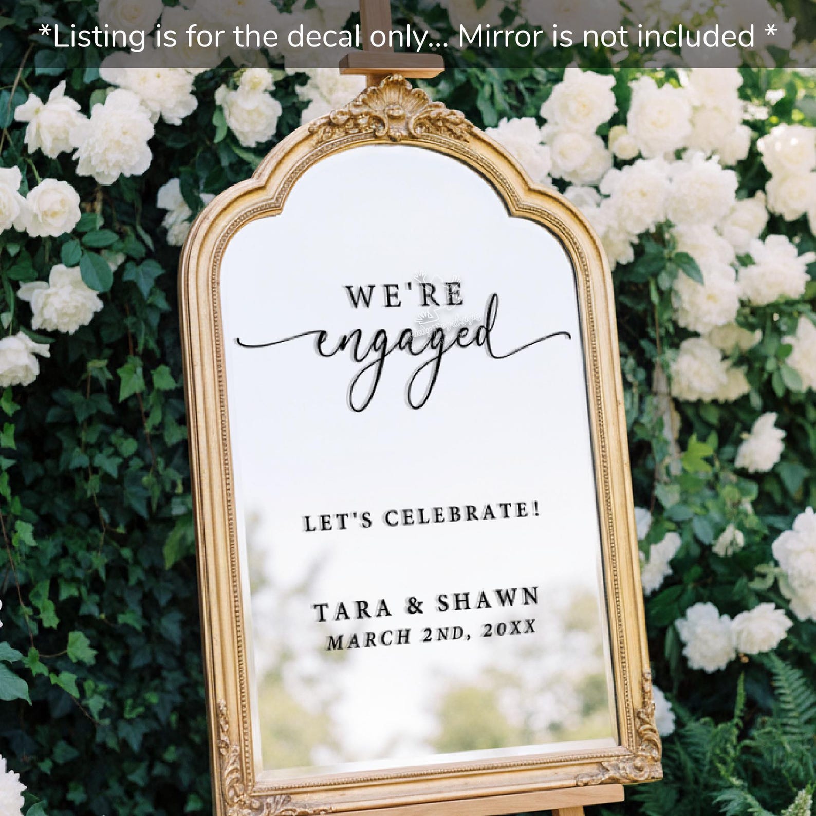 We’re Engaged Mirror Decal - Engagement Party Welcome Sign for Mirror ...