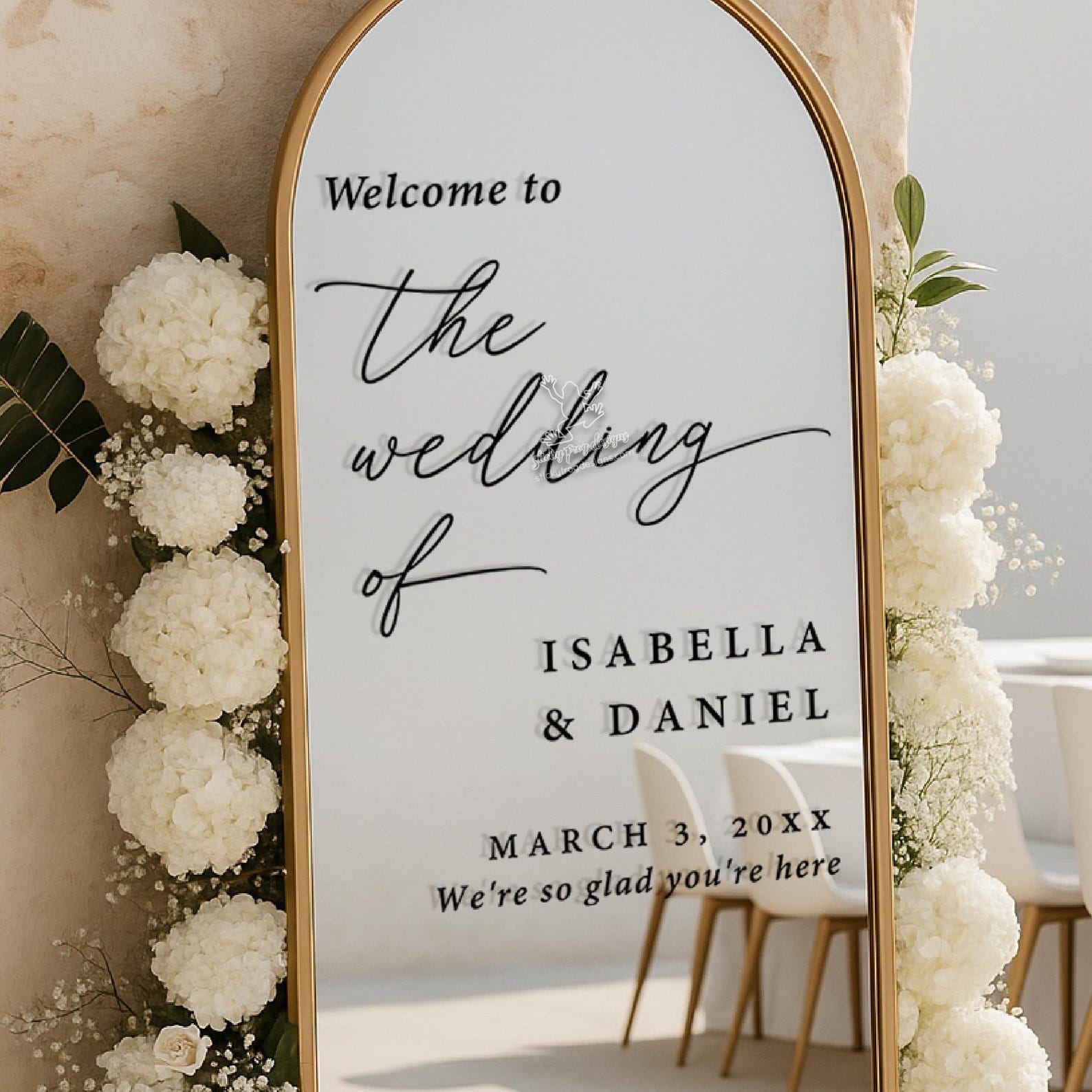Wedding Welcome Sign Decal – Personalized Vinyl Sticker for Mirror or ...