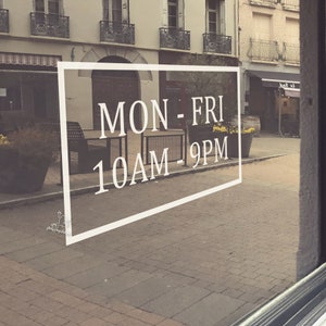 Open Daily Decal Personalized Business Signage Custom Open Close Hours ...