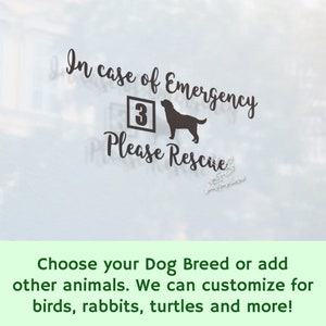 Pet Emergency Rescue Sticker - Pets Inside Decal - in Case of Emergency ...