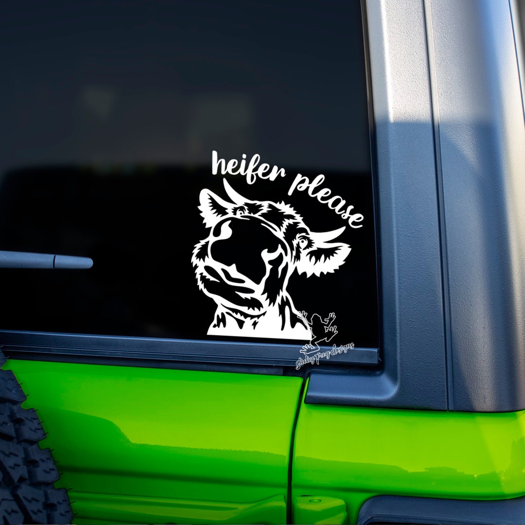 Heifer Decal for Cars, Tumblers, Laptops and More - Cow Vinyl Window ...
